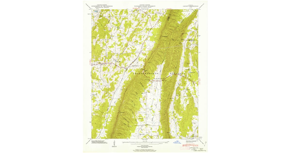 1946 Map of Catlett, Walker County, GA — High-Res | Pastmaps