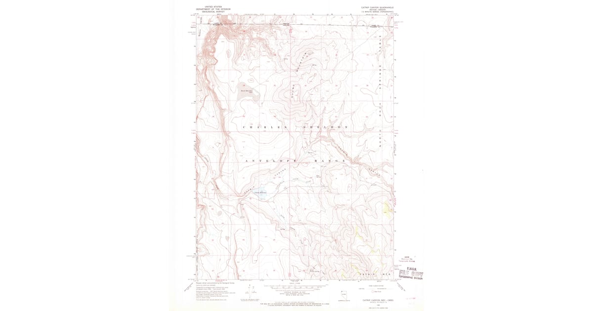 1966 Map of Catnip Canyon, Washoe County, NV — High-Res | Pastmaps