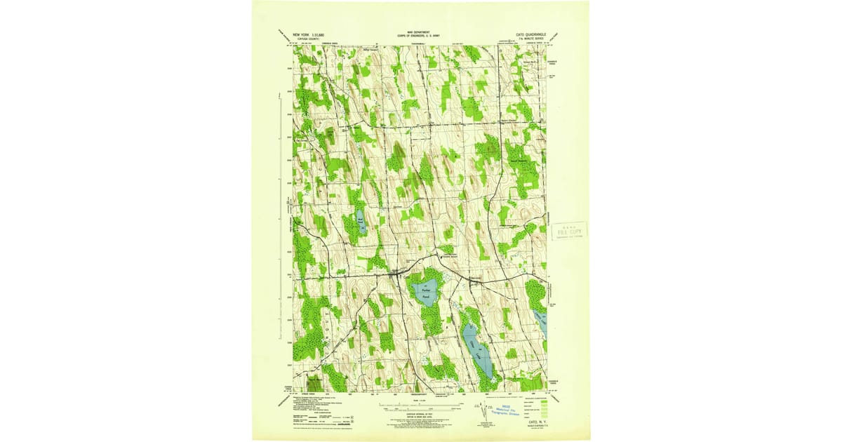 1943 Map of Cato, Cayuga County, NY — High-Res | Pastmaps
