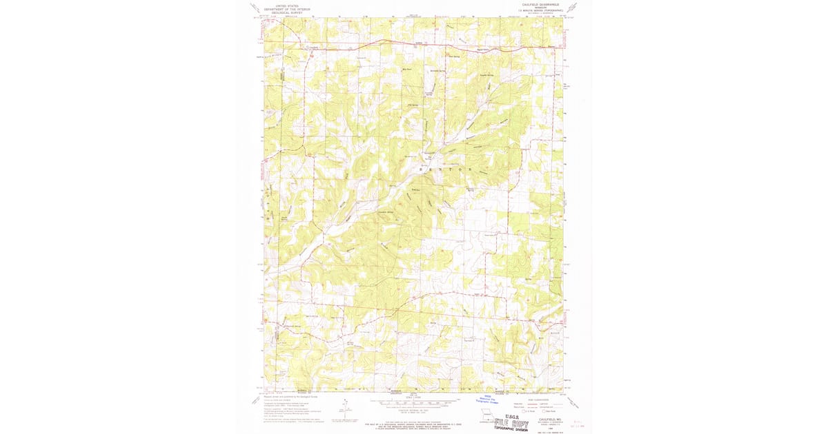 1968 Map of Caulfield, Howell County, MO — High-Res | Pastmaps