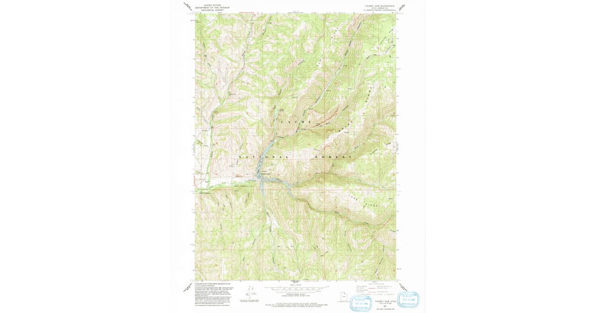 1991 Map of Causey Dam, Weber County, UT — High-Res | Pastmaps