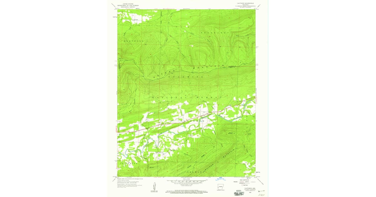 1958 Map of Cauthron, Scott County, AR — High-Res | Pastmaps