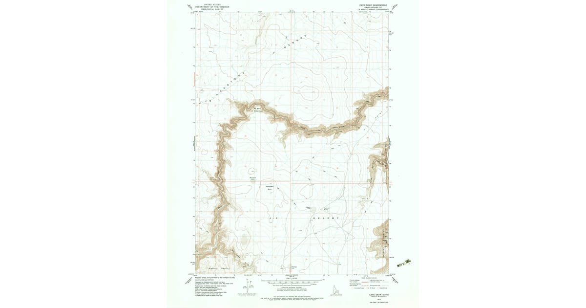 1979 Map of Cave Draw, Owyhee County, ID — High-Res | Pastmaps
