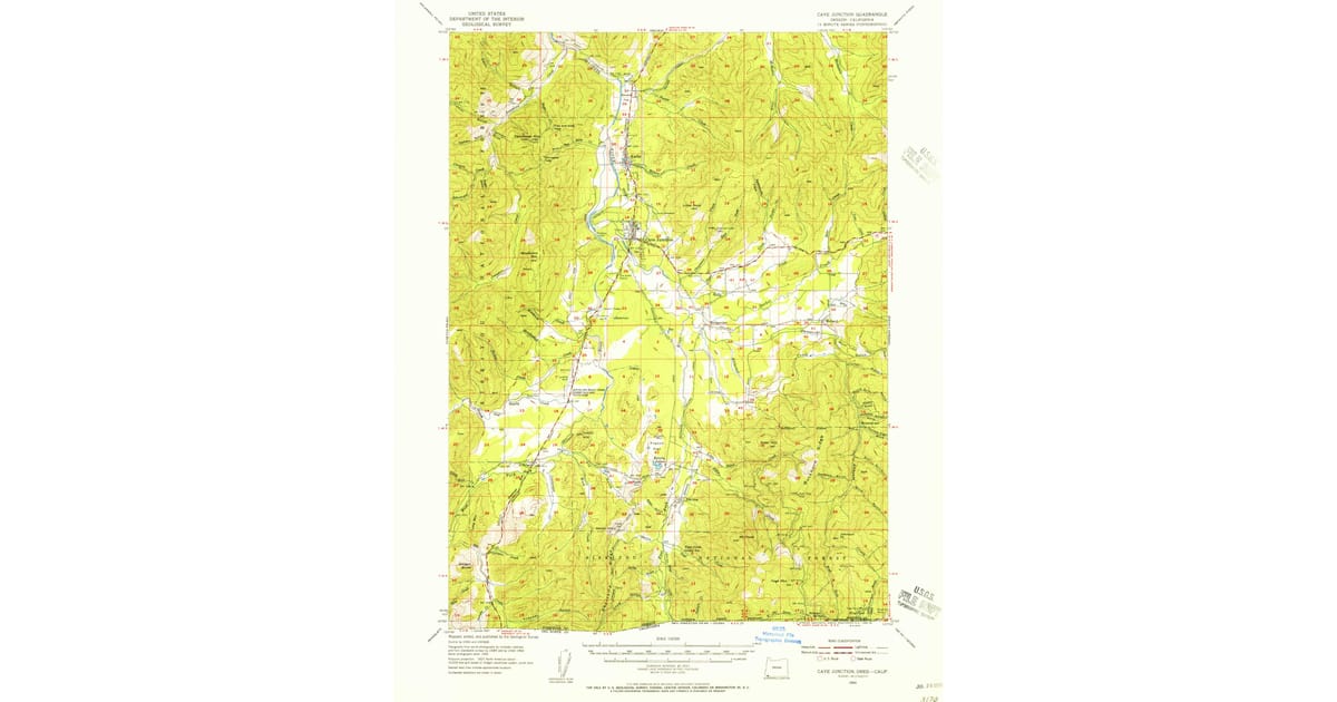 1950s Maps of Cave Junction, OR | Pastmaps