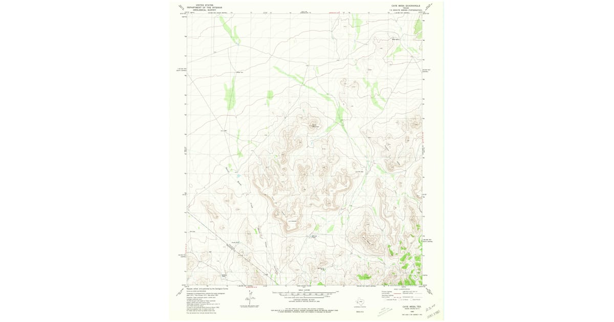 1980 Map of Cave Mesa, Pecos County, TX — High-Res | Pastmaps