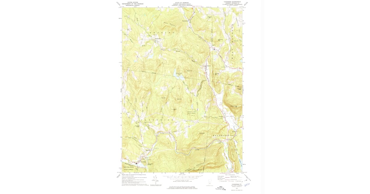 1972 Map of Cavendish, Windsor County, VT — High-Res | Pastmaps