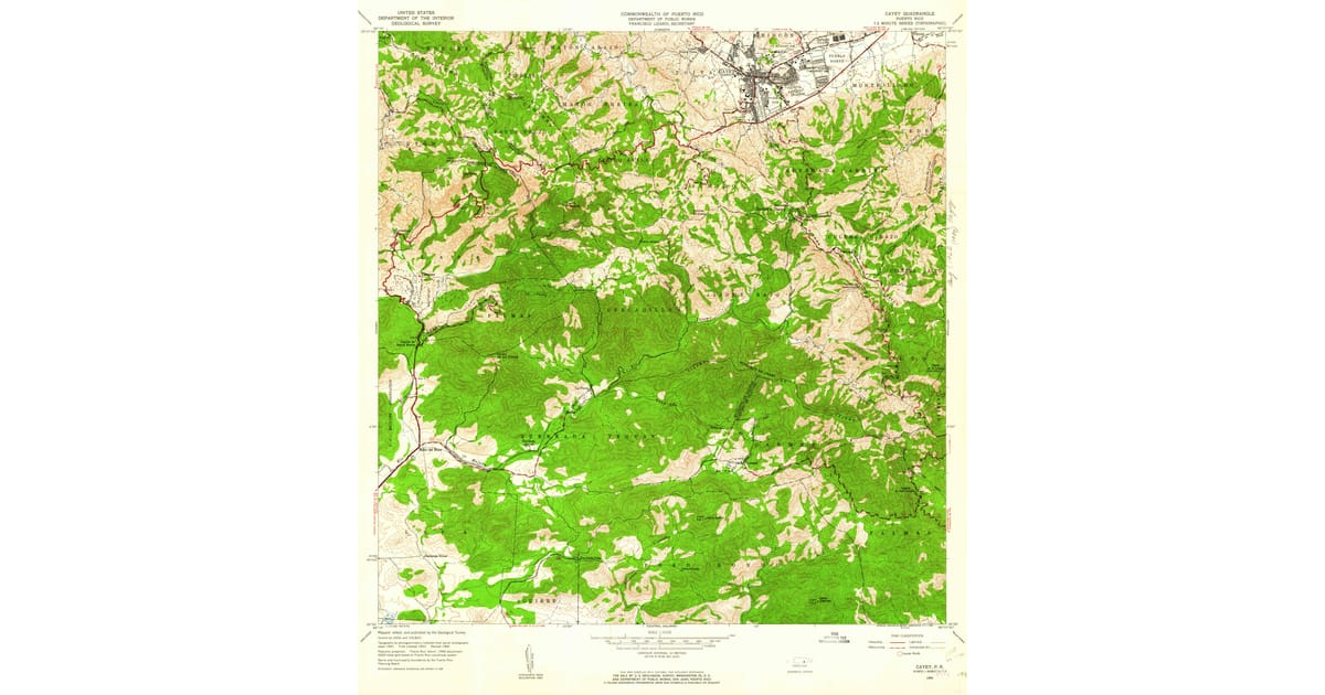 1960 Map of Cayey, PR — High-Res | Pastmaps