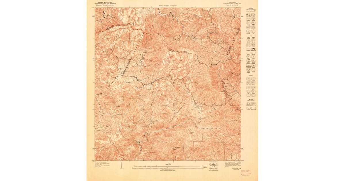 1947 Map of Cayey SE, Guayama Municipio, PR — High-Res | Pastmaps