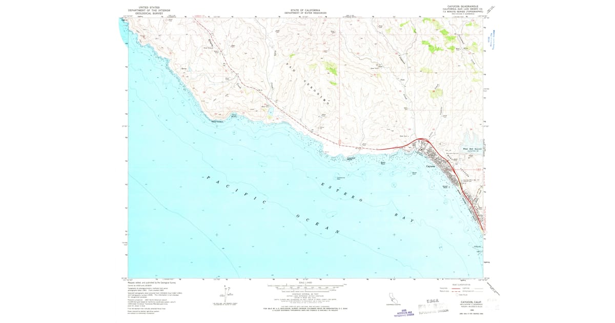 1965 Map of Cayucos, CA — High-Res | Pastmaps