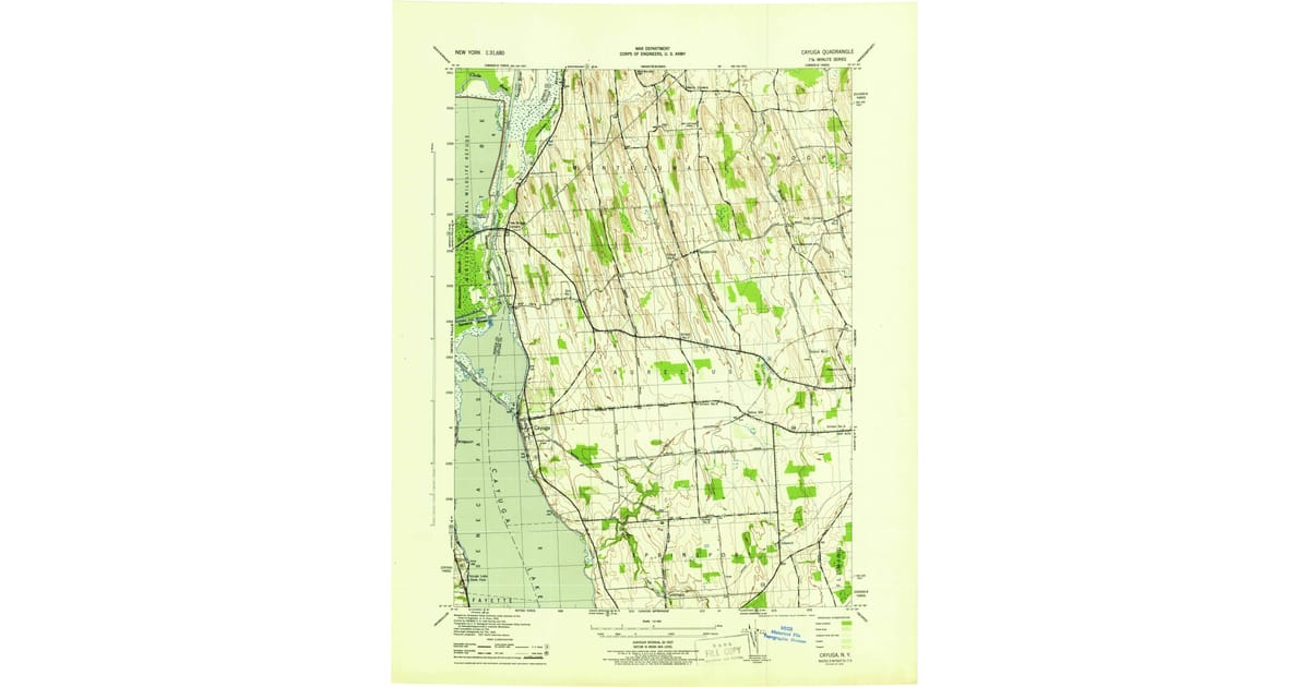 1943 Map Of Cayuga Ny — High Res Pastmaps
