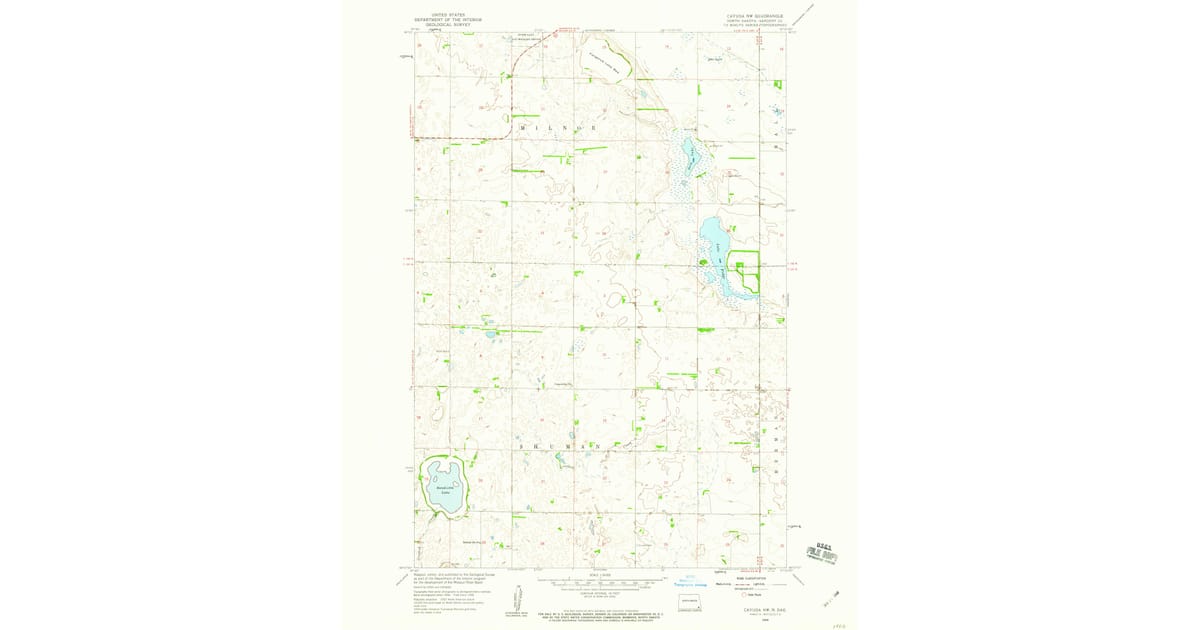 1958 Map of Cayuga NW, Sargent County, ND — High-Res | Pastmaps