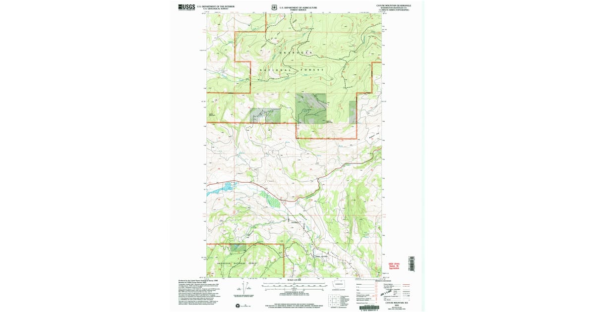 2001 Map of Cayuse Mountain, Okanogan County, WA — High-Res | Pastmaps