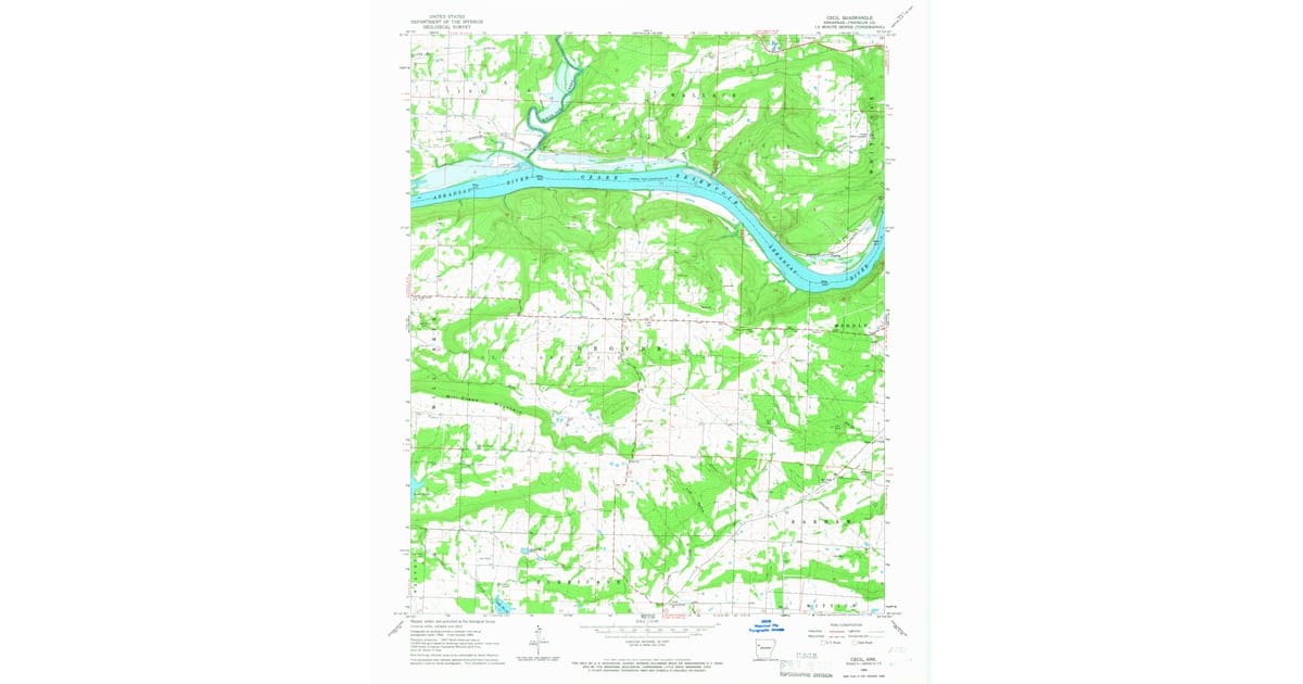 1965 Map of Cecil, Franklin County, AR — High-Res | Pastmaps