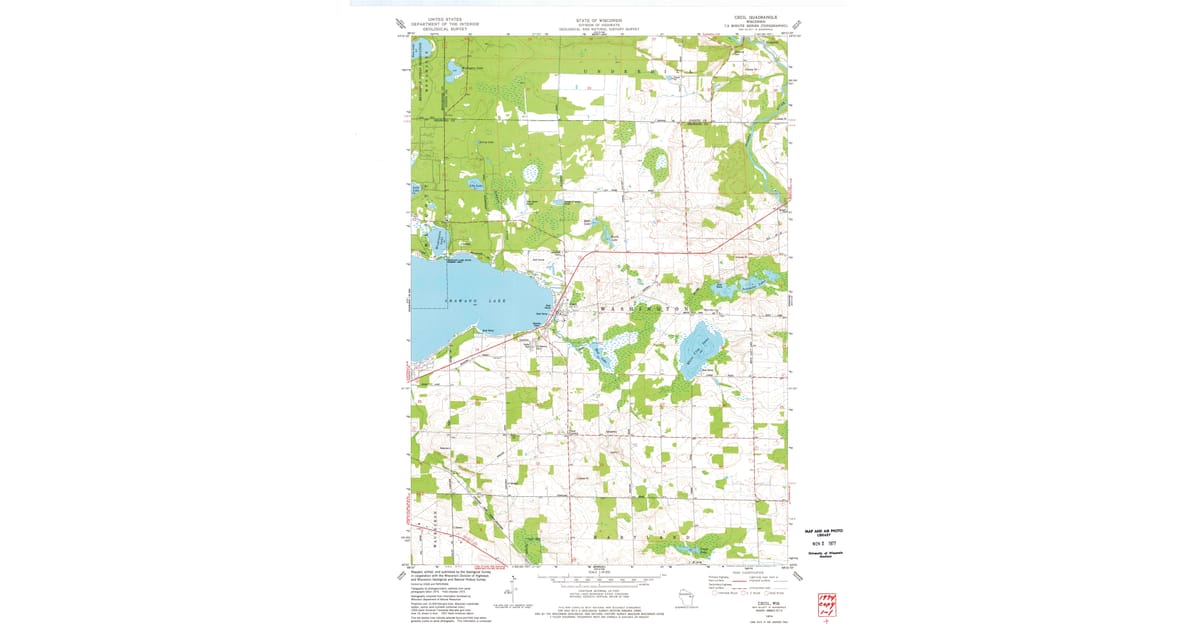 1974 Map of Cecil, WI — High-Res | Pastmaps