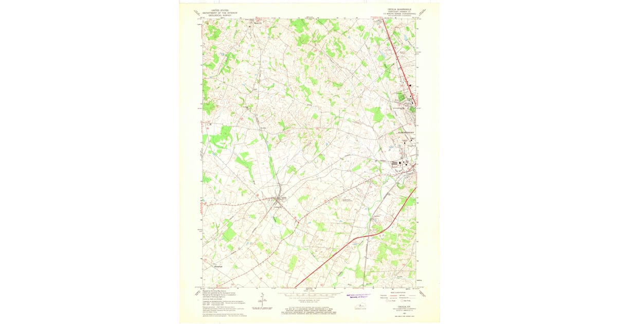 1967 Map of Cecilia, KY — High-Res | Pastmaps