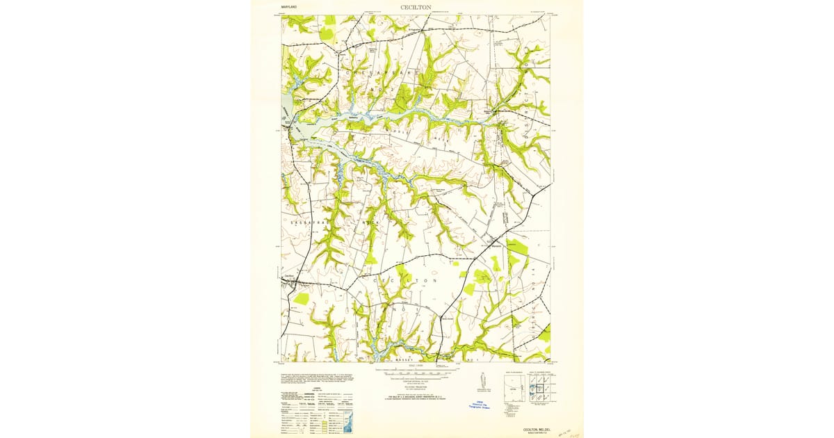 1953 Map of Cecilton, MD — High-Res | Pastmaps