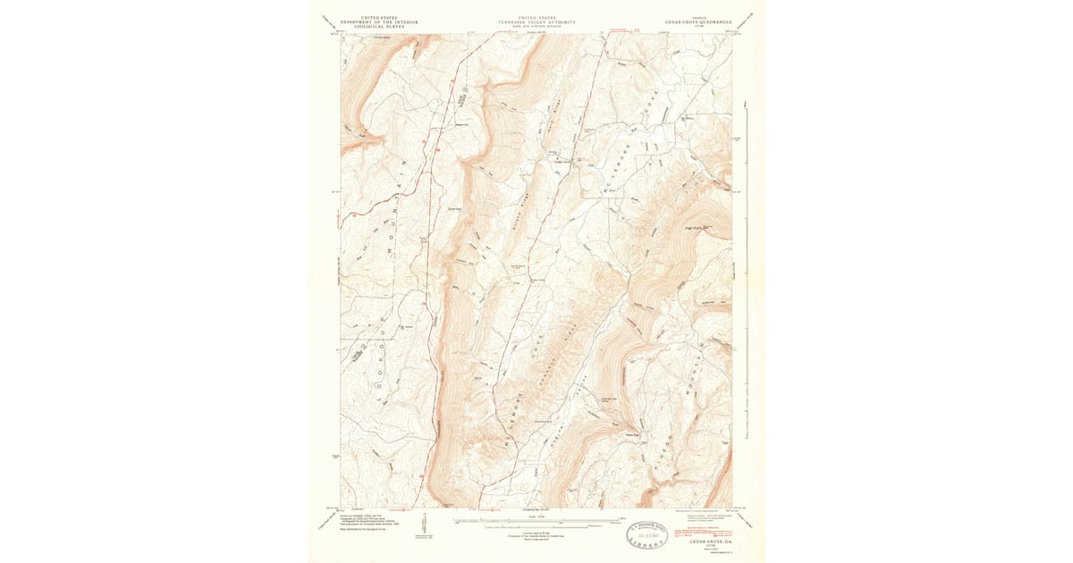 1947 Map of Cedar Grove, Walker County, GA — High-Res | Pastmaps