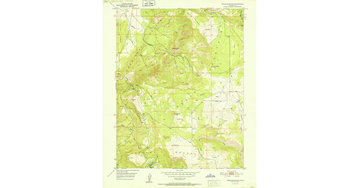 1952 Map of Cedar Mountain, Iron County, UT — High-Res | Pastmaps