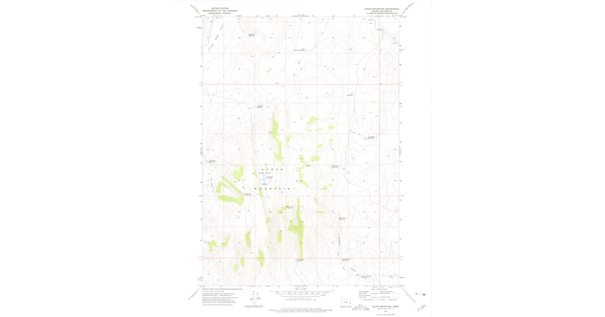 1972 Map of Cedar Mountain, Malheur County, OR — High-Res | Pastmaps