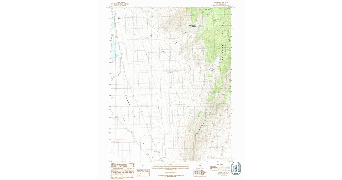 1991 Map of Cedar Pass, Millard County, UT — High-Res | Pastmaps