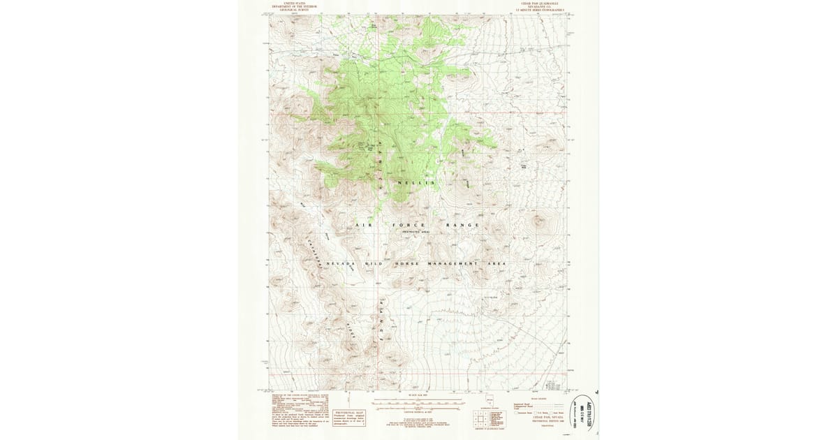 1988 Map of Cedar Pass, Nye County, NV — High-Res | Pastmaps