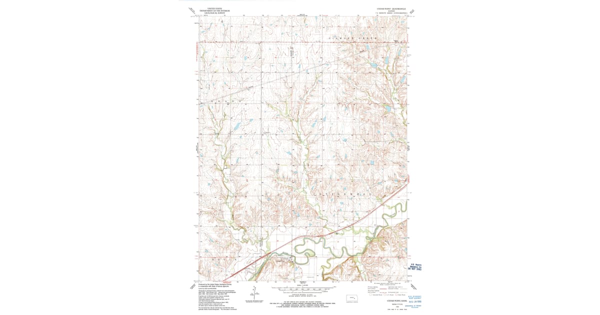 1989 Map of Cedar Point, KS — High-Res | Pastmaps