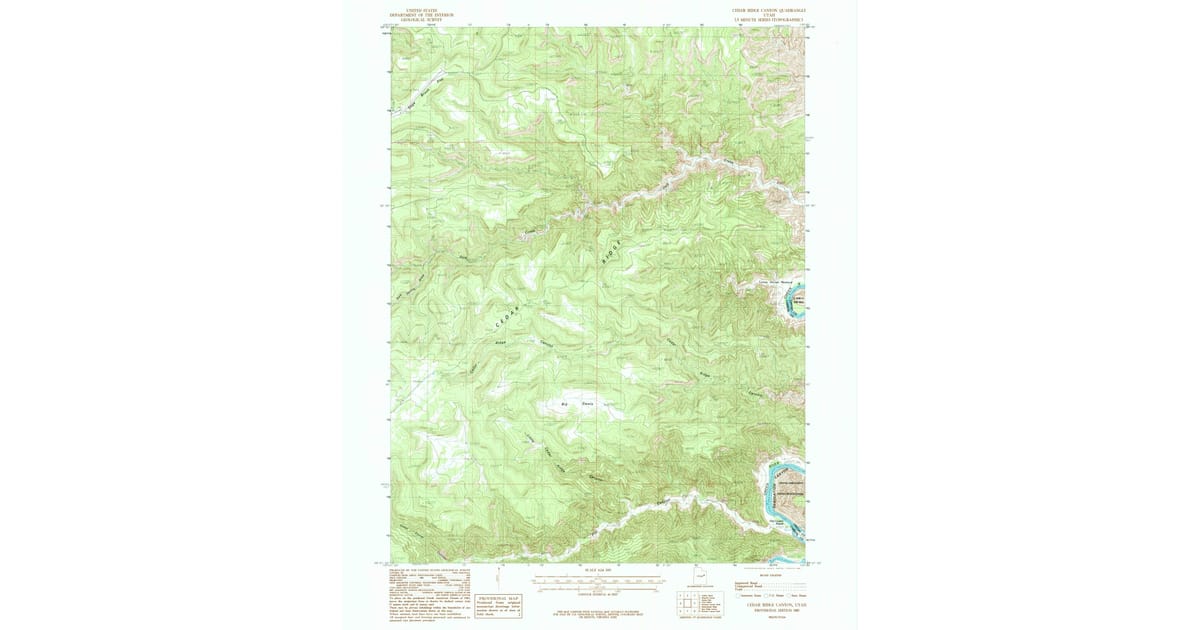 1985 Map of Cedar Ridge Canyon, Carbon County, UT — High-Res | Pastmaps