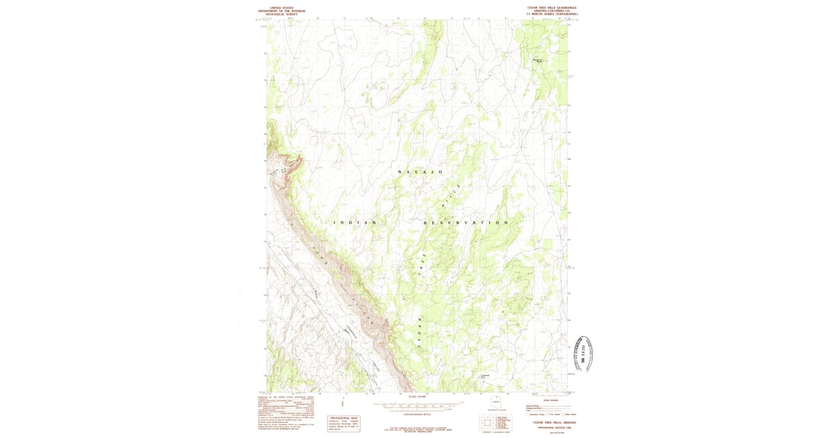 1985 Map of Cedar Tree Hills, Coconino County, AZ — High-Res | Pastmaps