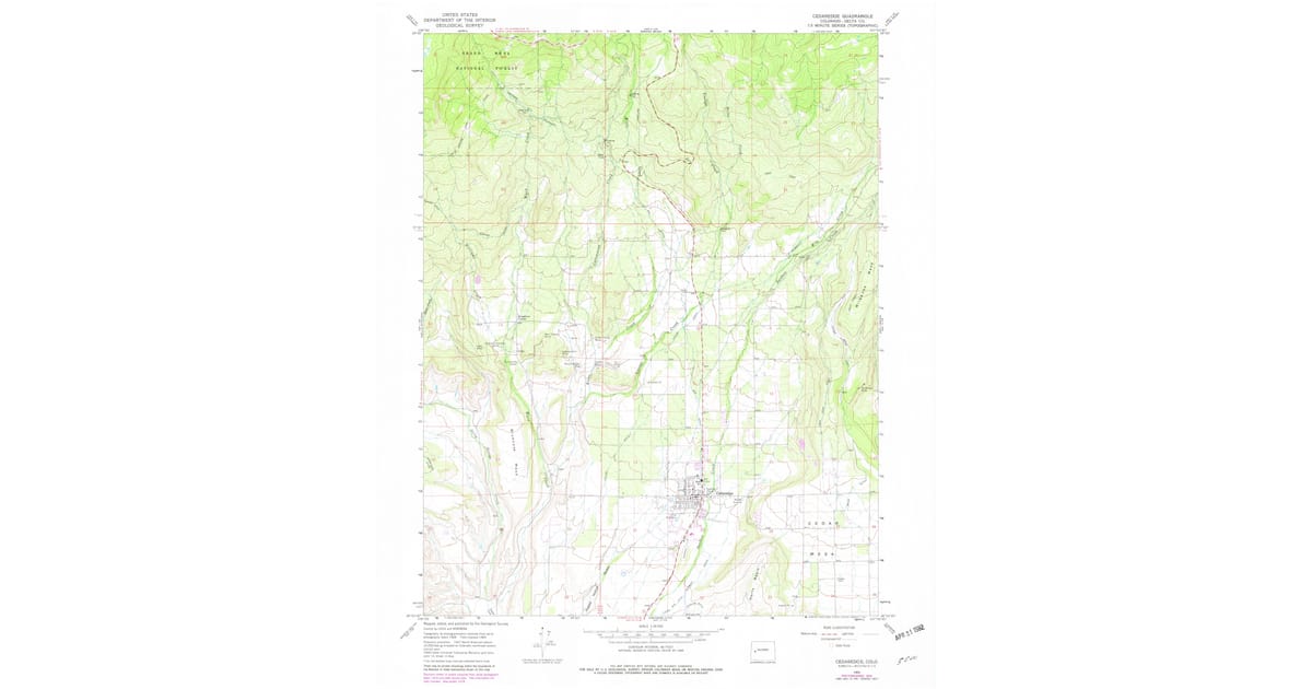 1965 Map of Cedaredge, CO — High-Res, 1979 Print #2 | Pastmaps