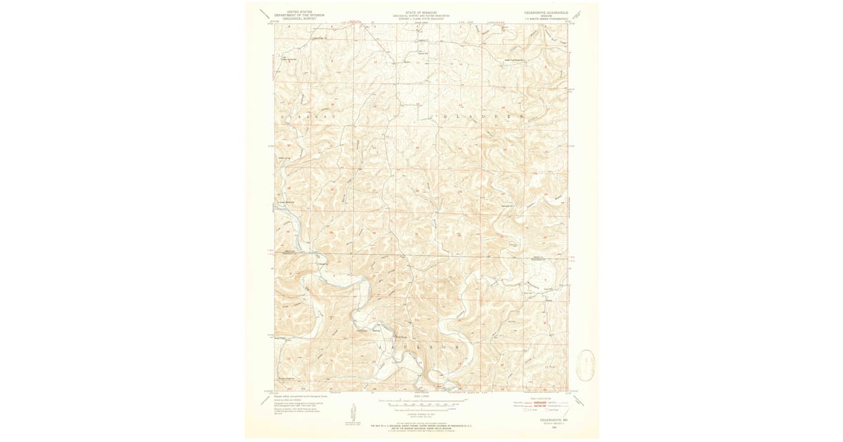 1951 Map of Cedargrove, Dent County, MO — High-Res | Pastmaps