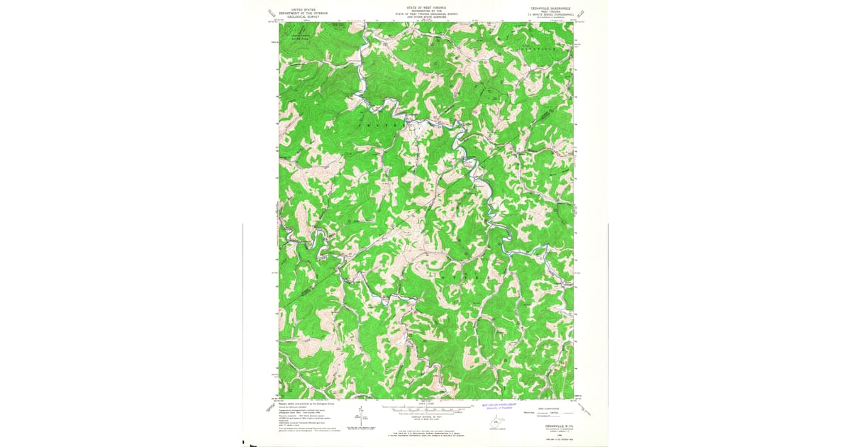 1966 Map of Cedarville, Braxton County, WV — High-Res | Pastmaps
