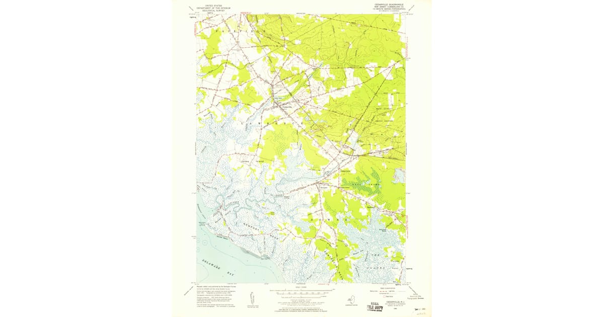 1956 Map of Cedarville, NJ — High-Res | Pastmaps