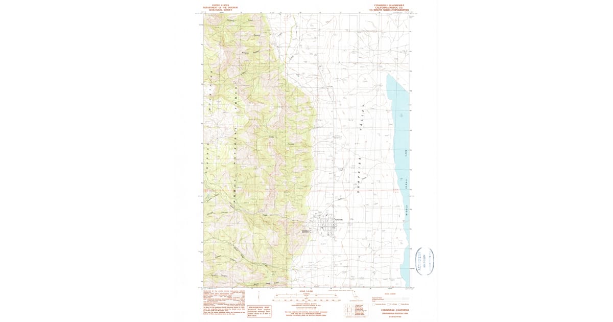 1990 Map of Cedarville, CA — High-Res | Pastmaps