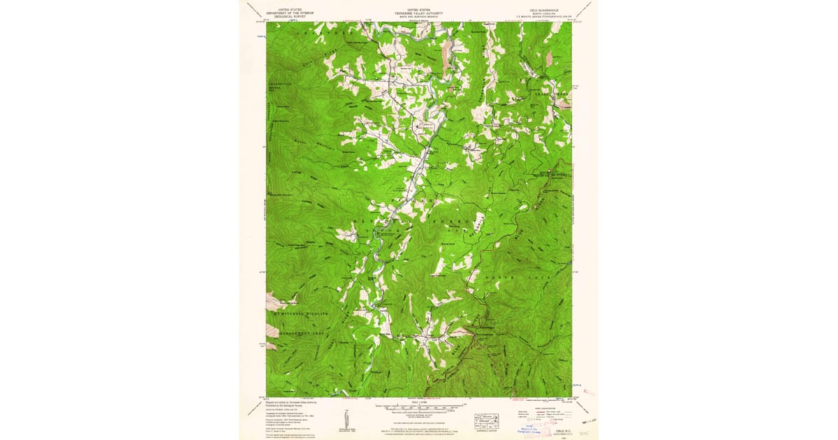 1960 Map of Celo, Yancey County, NC — High-Res | Pastmaps