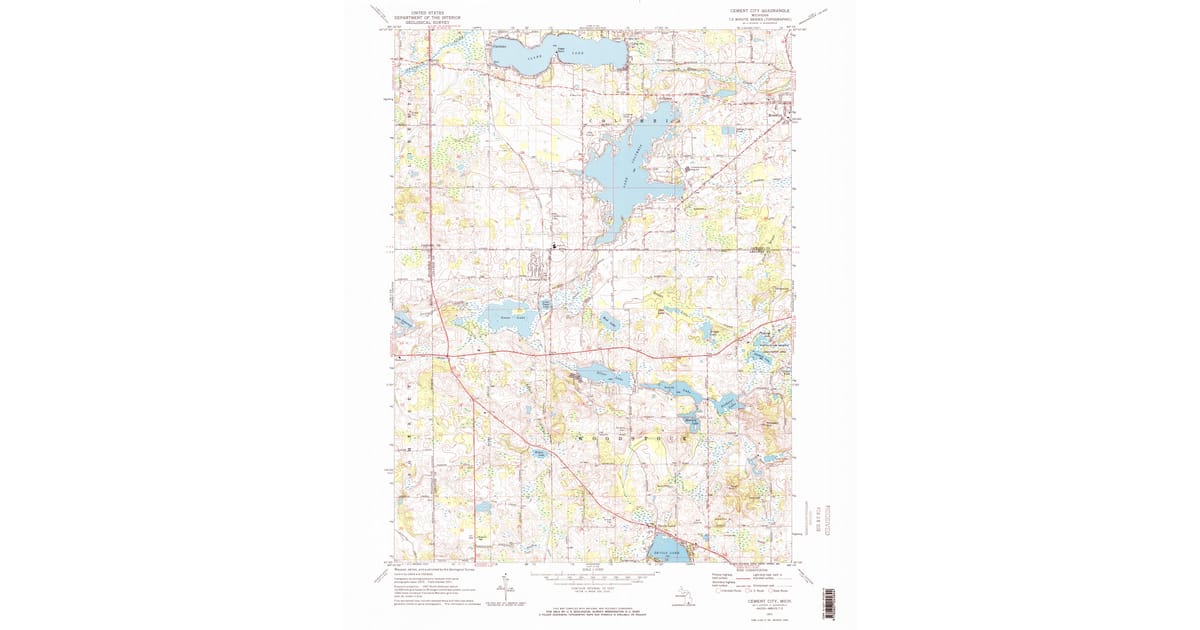 1971 Map of Cement City, MI — High-Res, 1973 Print #2 | Pastmaps