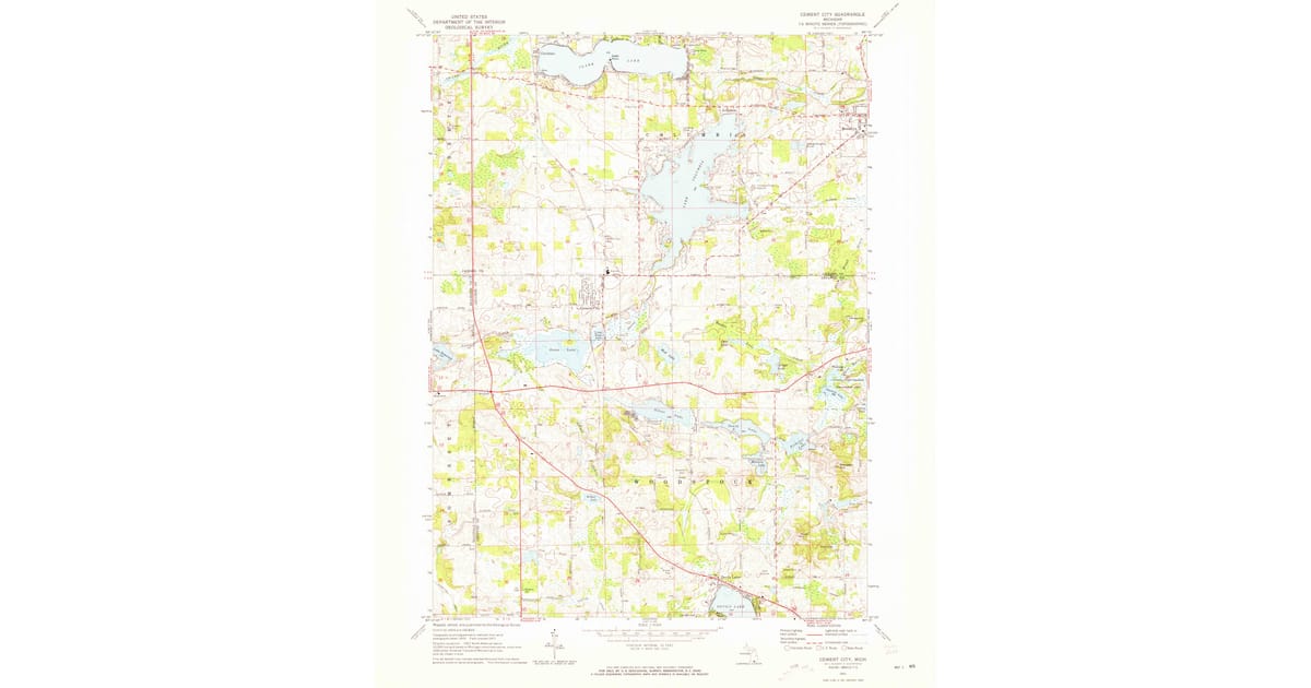 1971 Map of Cement City, MI — High-Res | Pastmaps