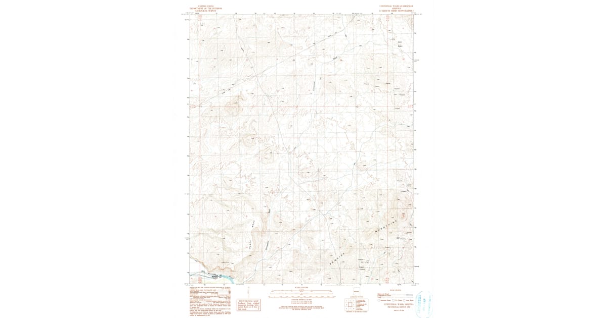 1990 Map of Centennial Wash, Mohave County, AZ — High-Res | Pastmaps