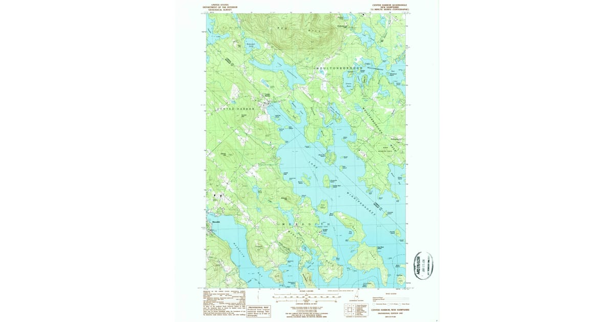 1987 Map of Center Harbor, Belknap County, NH — High-Res | Pastmaps