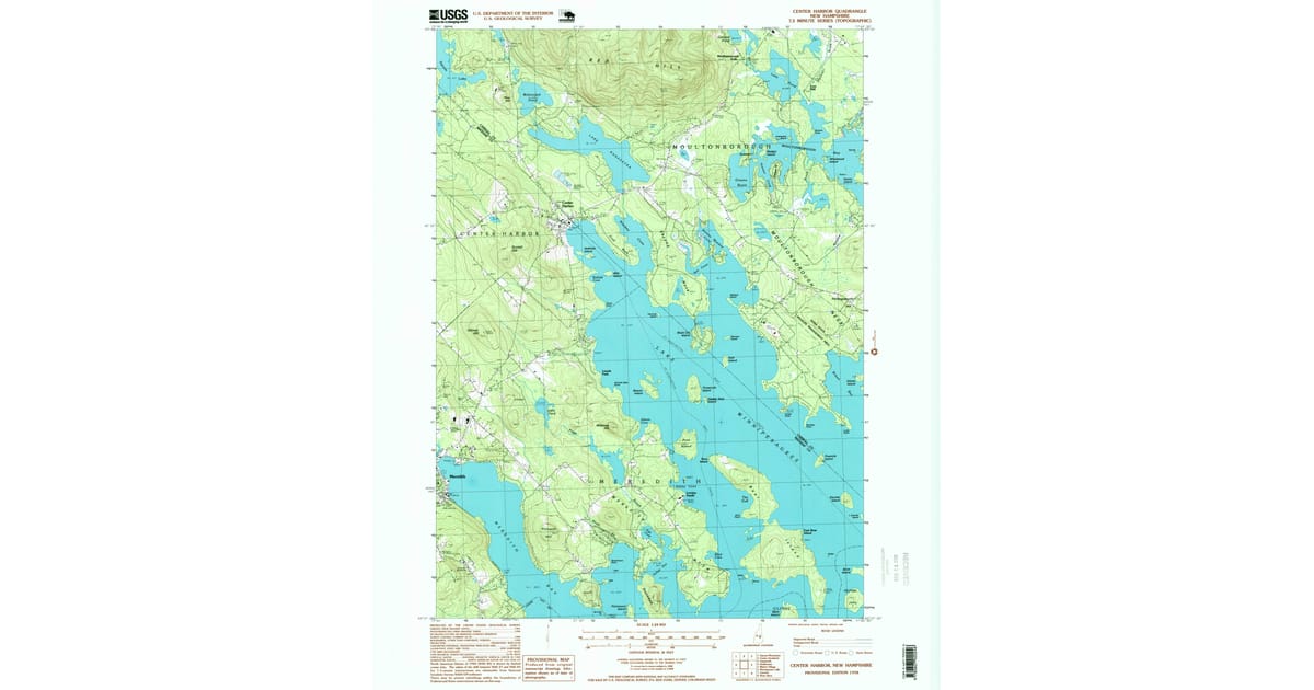 1998 Map of Center Harbor, Belknap County, NH — High-Res | Pastmaps