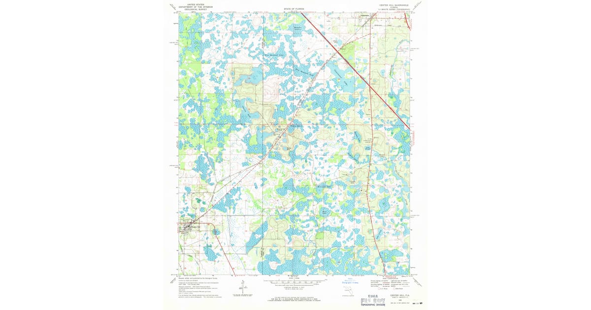 1969 Map of Center Hill, FL — High-Res | Pastmaps