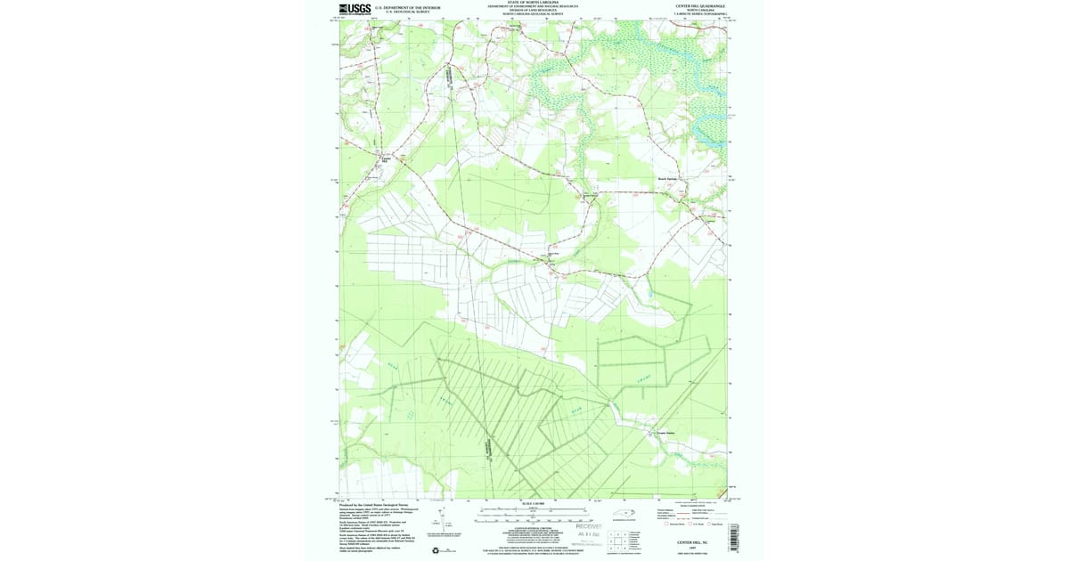 1997 Map of Center Hill, Perquimans County, NC — High-Res | Pastmaps