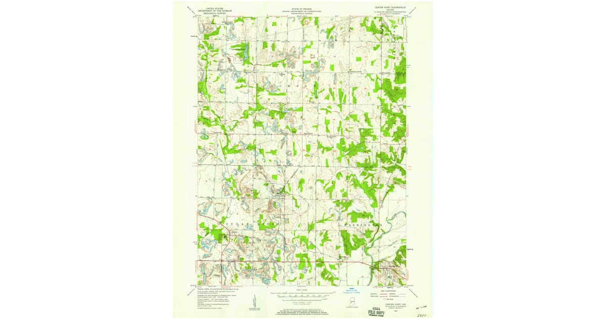 1957 Map of Center Point, IN — High-Res | Pastmaps