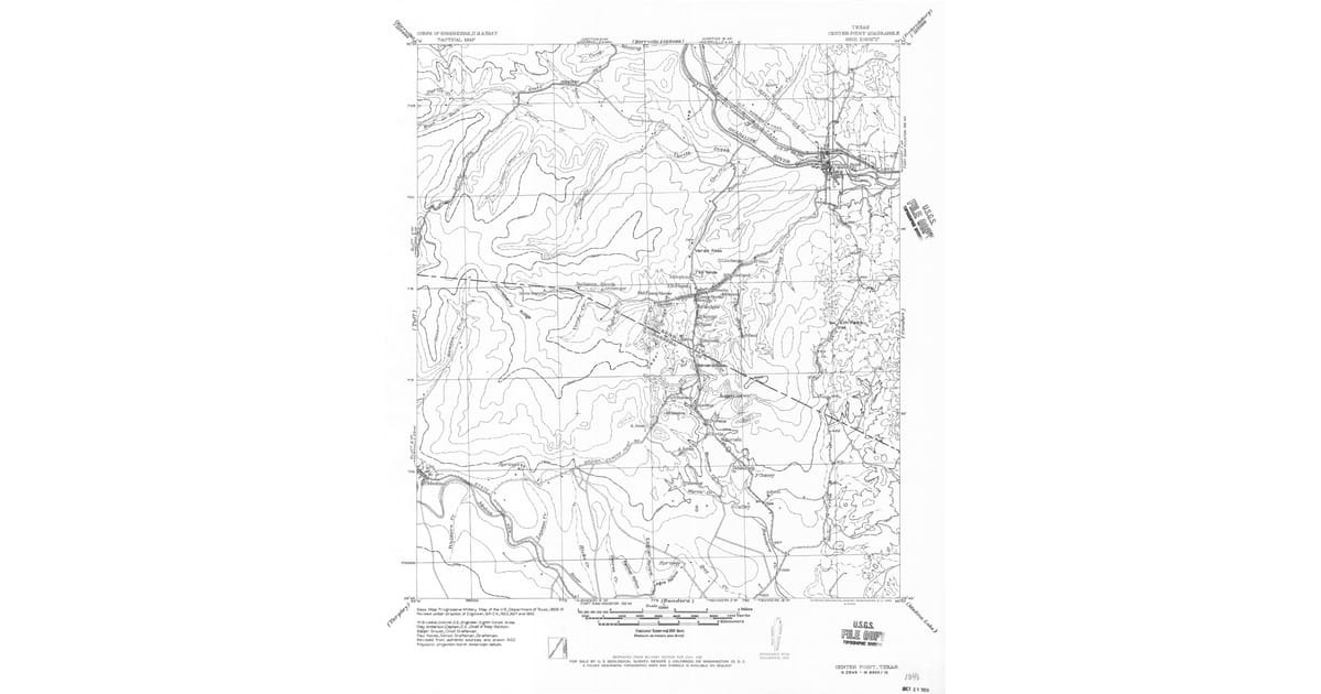 1956 Map of Center Point, TX — High-Res | Pastmaps