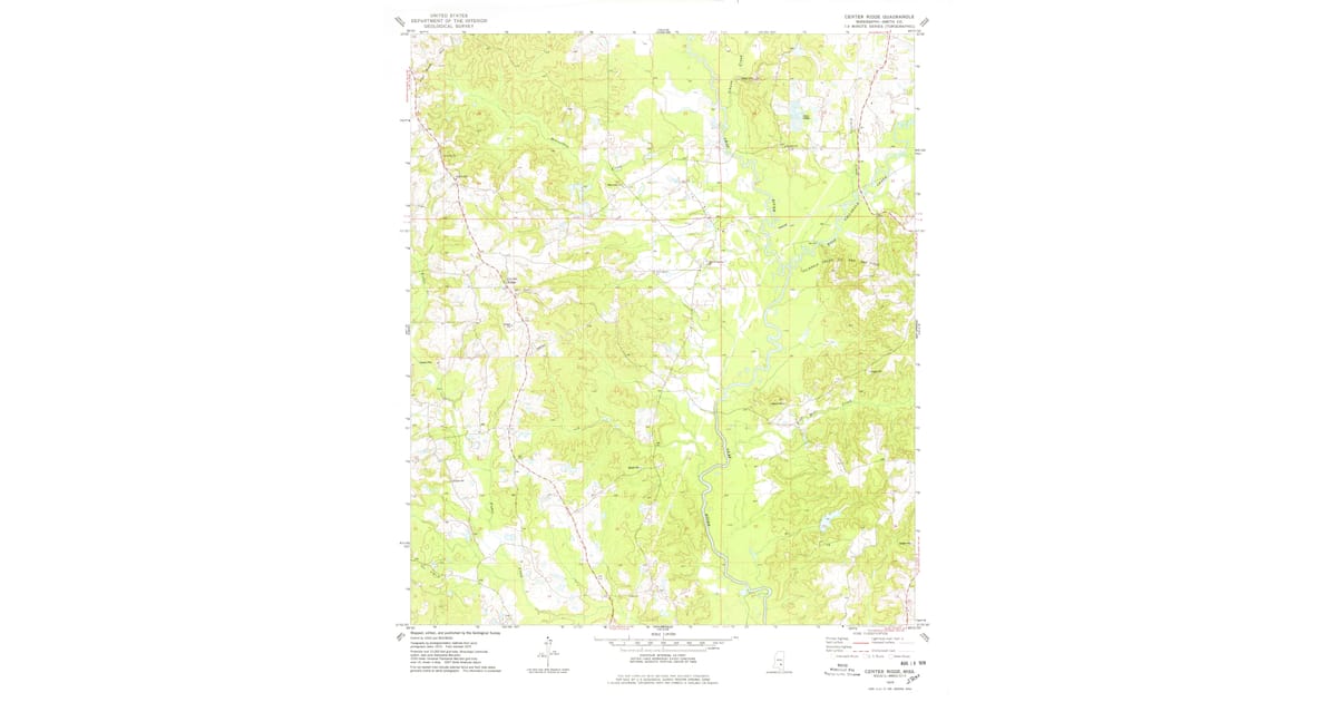 1975 Map of Center Ridge, Smith County, MS — High-Res | Pastmaps