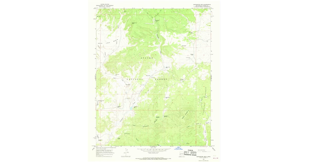 1965 Map of Centerfire Bog, Catron County, NM — High-Res | Pastmaps