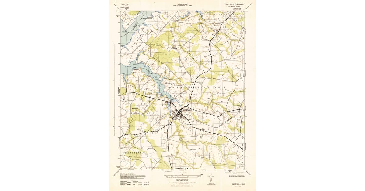 1943 Map of Centerville, Queen Anne's County, MD — High-Res | Pastmaps