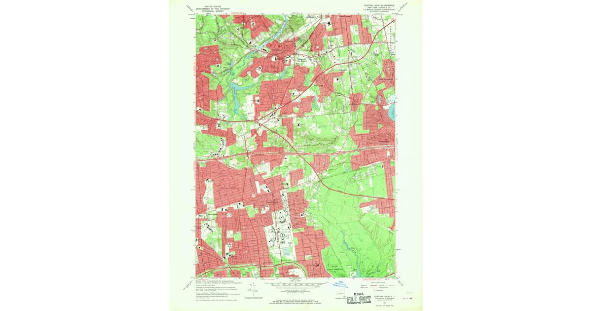 1967 Map of Central Islip, NY — High-Res | Pastmaps
