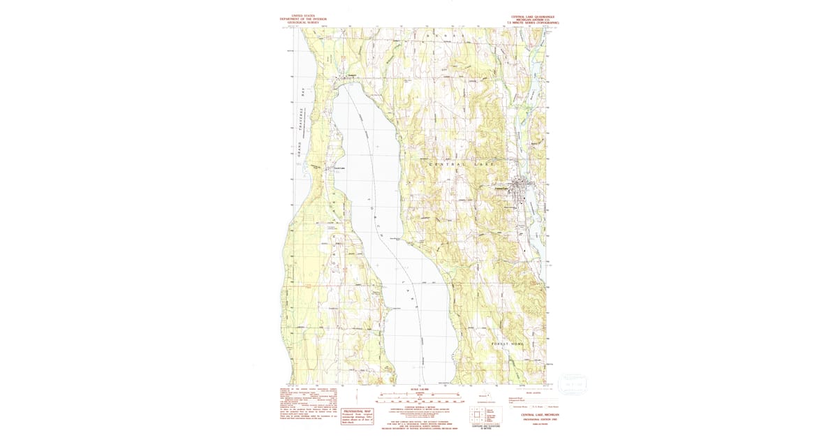 1983 Map of Central Lake, MI — High-Res | Pastmaps