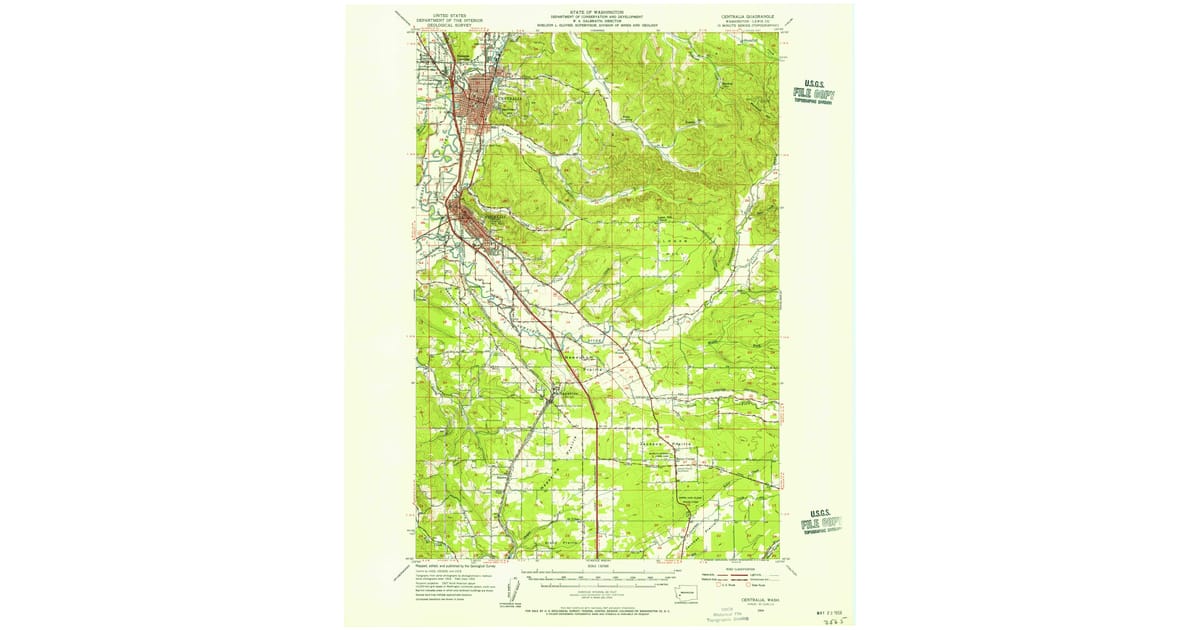 1954 Map of Centralia, WA — High-Res | Pastmaps