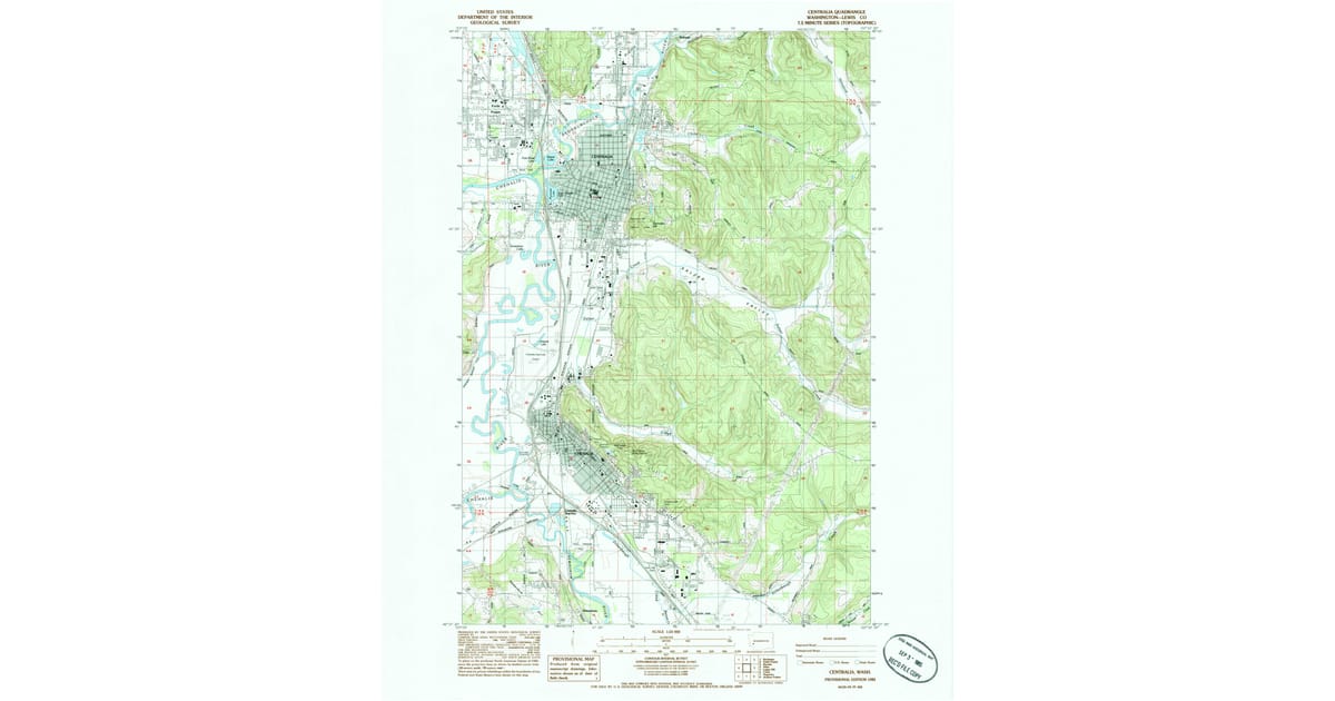 1985 Map of Centralia, WA — High-Res | Pastmaps